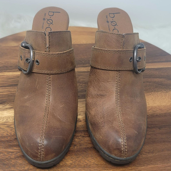 Born | Shoes | Born Boc Brown Leather Clog Heeled 4 Women Shoe 39 Us 8 ...